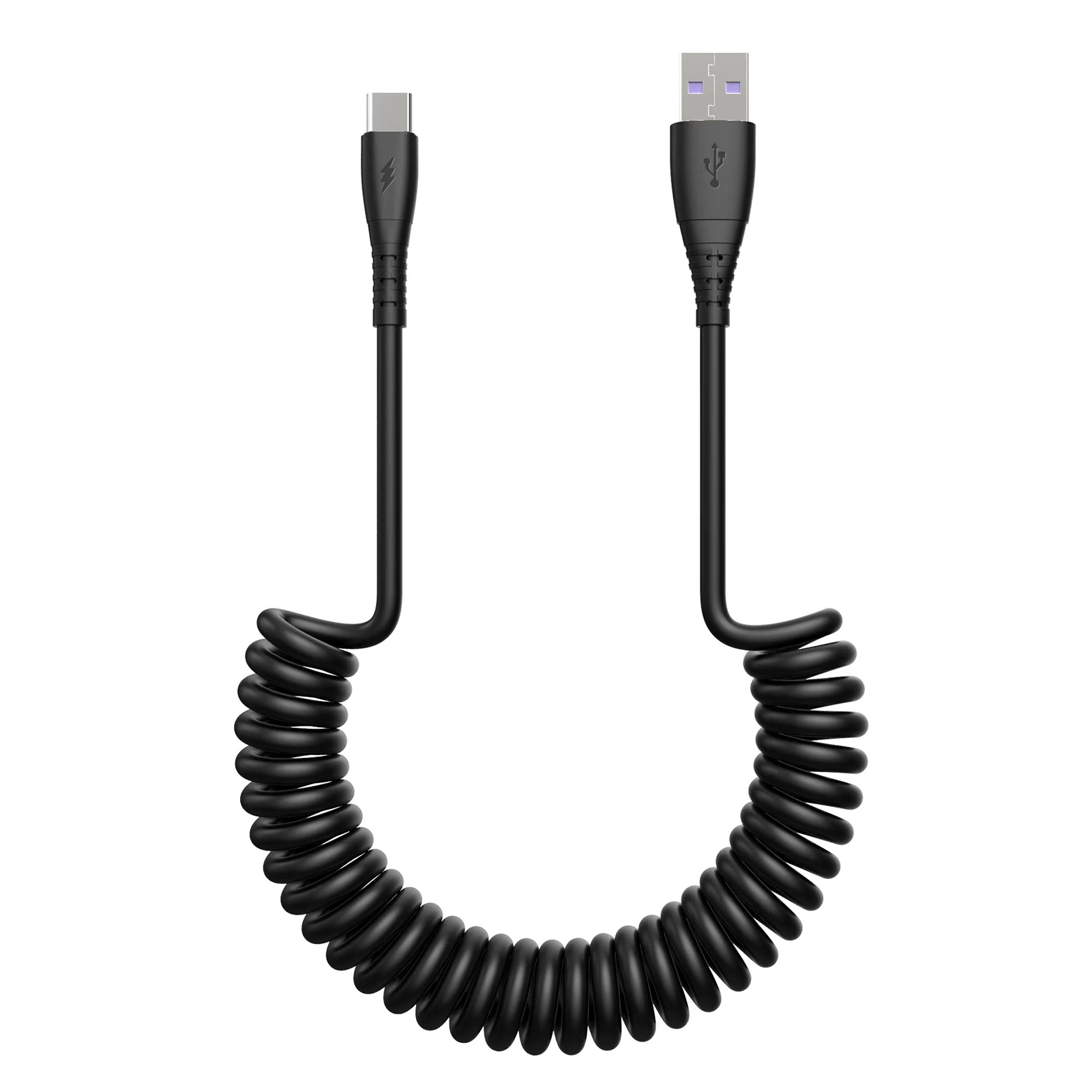 Bluethy 3A Data Cable Spring Wire Retractable Spiral Coiled Anti ...