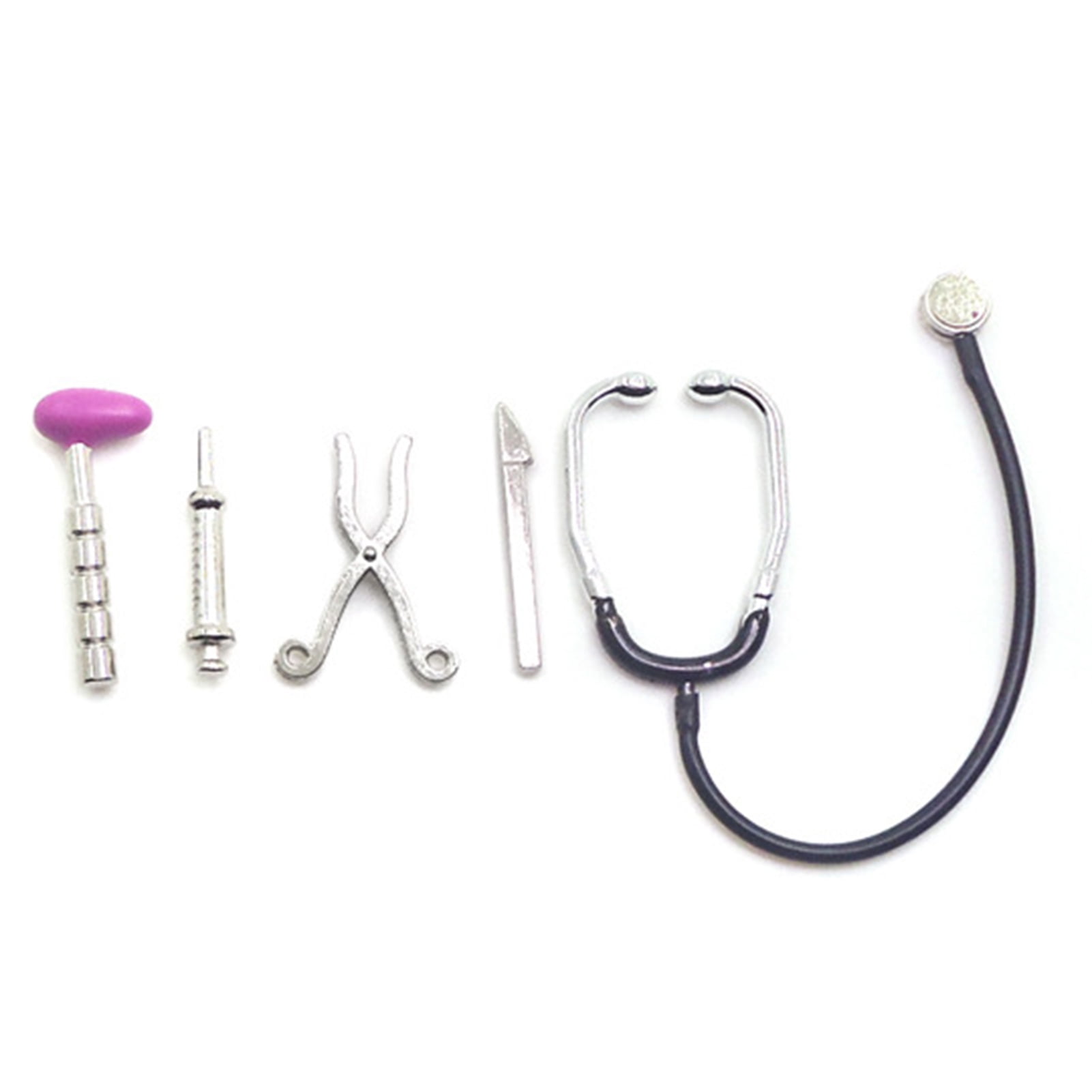 Bluethy 5Pcs 1/12 Dollhouse Mini Stethoscope Care Tools Hospital ...