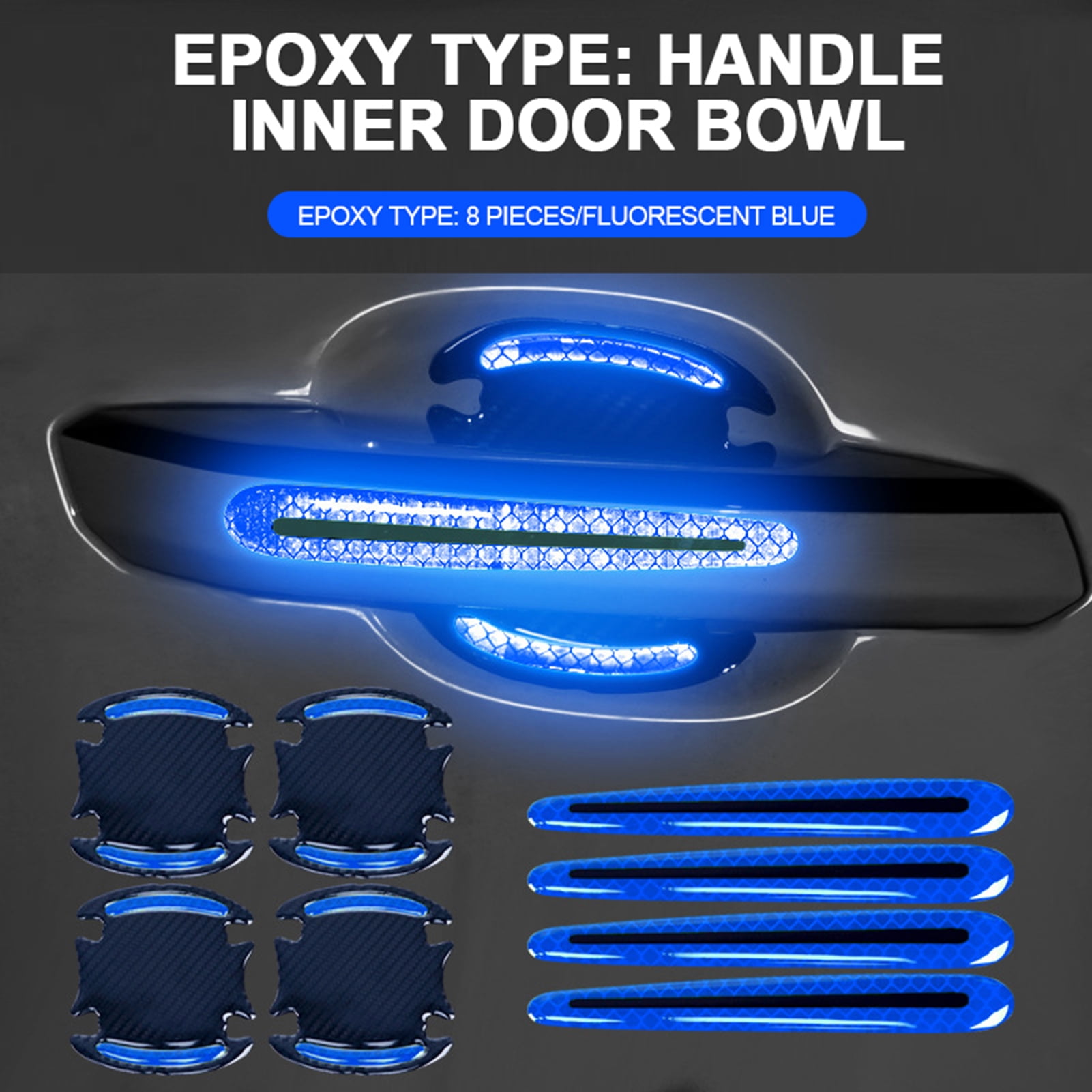 Bluethy 8Pcs/Set Door Handle Sticker 3D Effect Scratch Protection ...