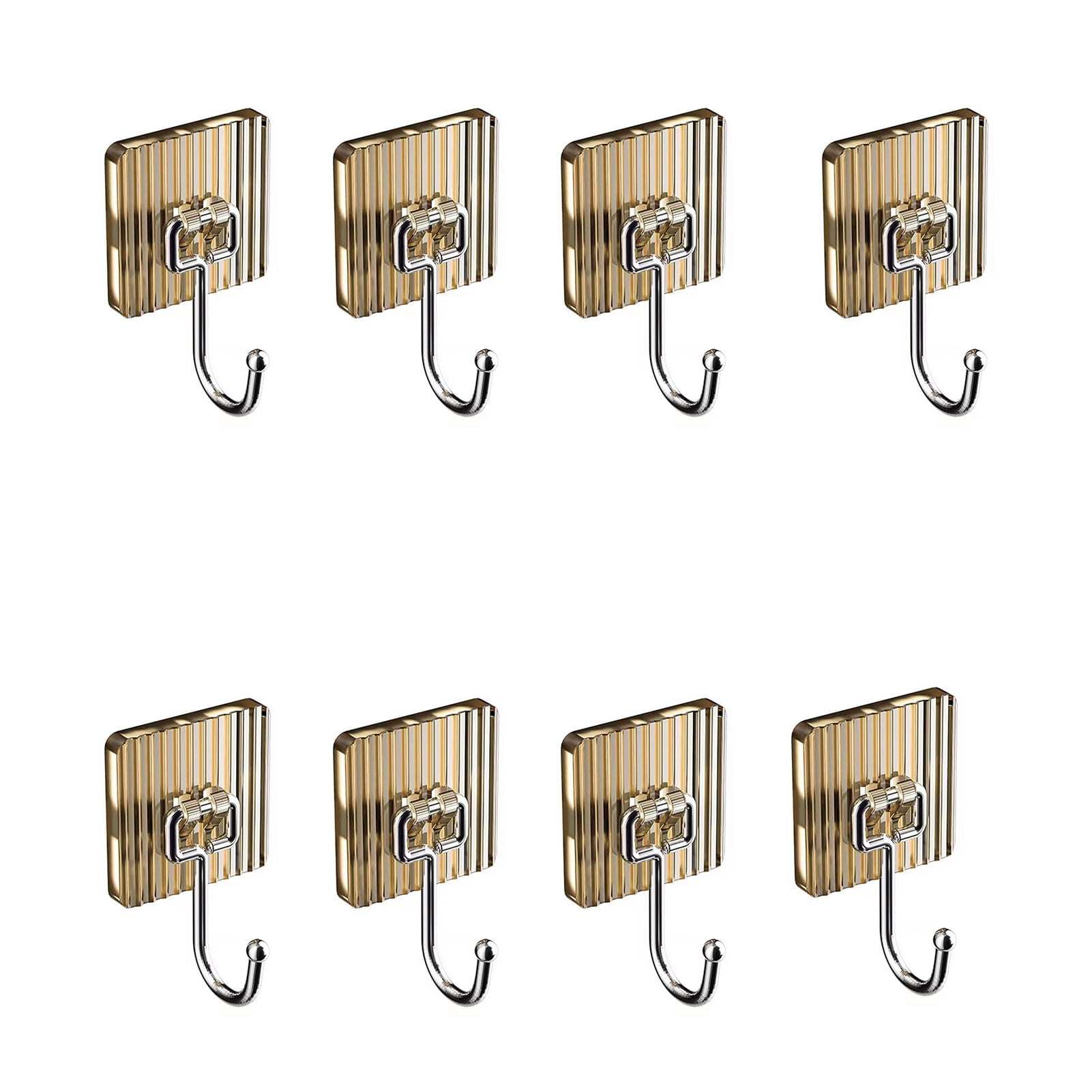 Bluethy 8Pcs Wall Sticky Hooks Punch-free Waterproof Square Shape PVC ...