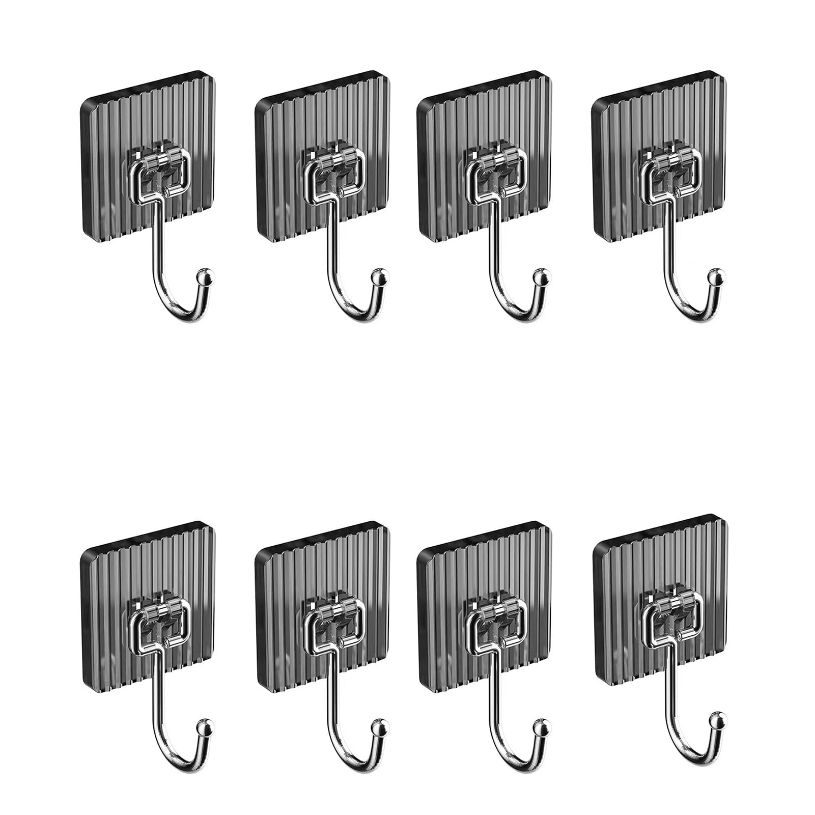 Bluethy 8Pcs Wall Sticky Hooks Punch-free Waterproof Square Shape PVC ...