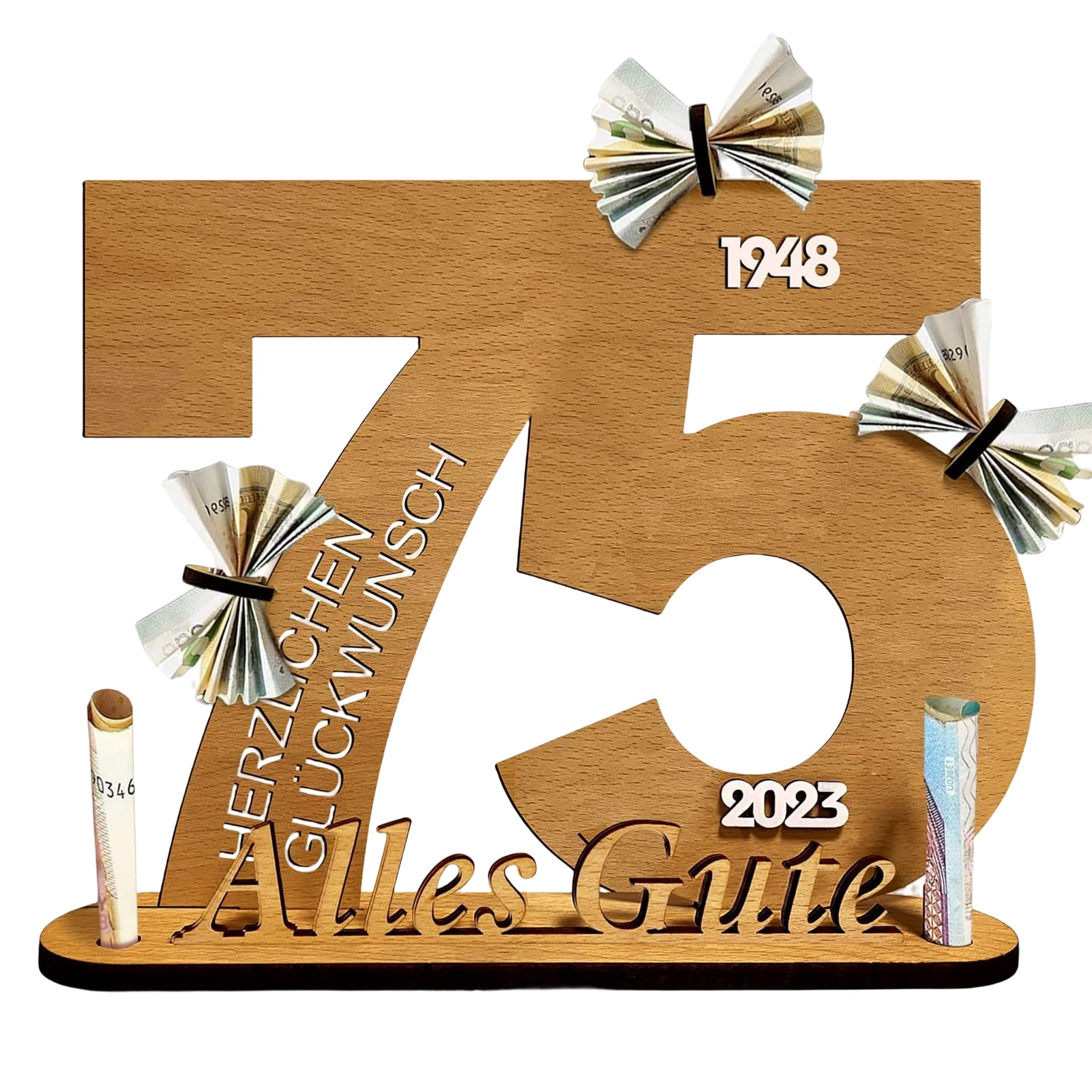 Bluethy Birthday Money Stand Big Number Best Wishes Letter Curved ...