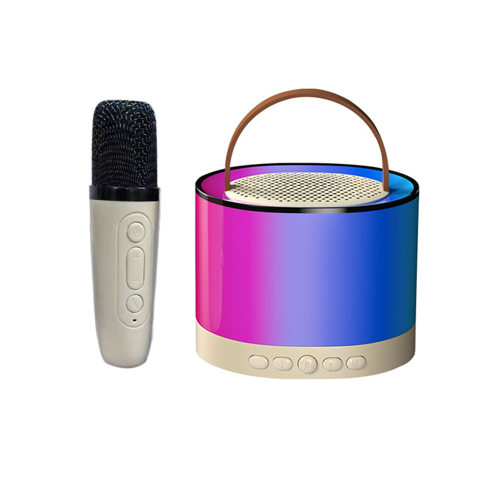 Bluethy Bluetooth-compatible Speaker Mini Karaoke Machine with LED ...