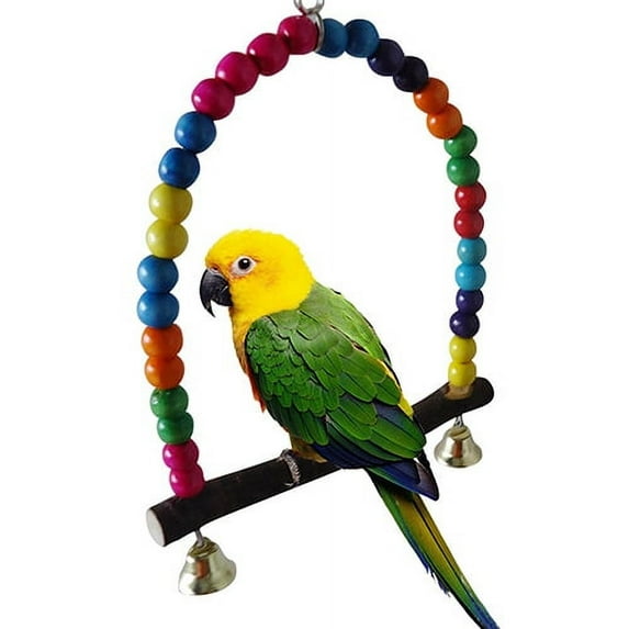 Bluethy Colorful Bird Toy Parrot Swing Cage Stand Frame Cockatiel ...