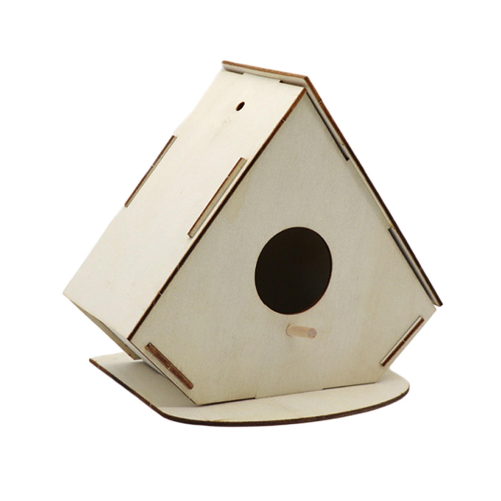 Bluethy DIY Wood Birdhouse Kit Unfinished Log Home Craft Project with ...