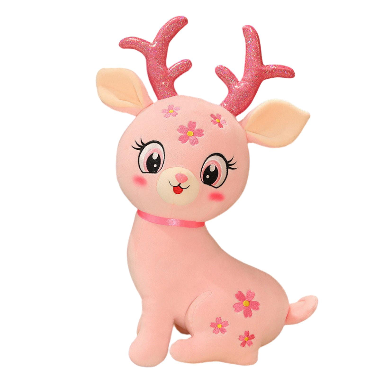 Bluethy Deer Plush Toy Soft Cute Animal Dolls Lovely Expression Down Cotton Filling Creative ...