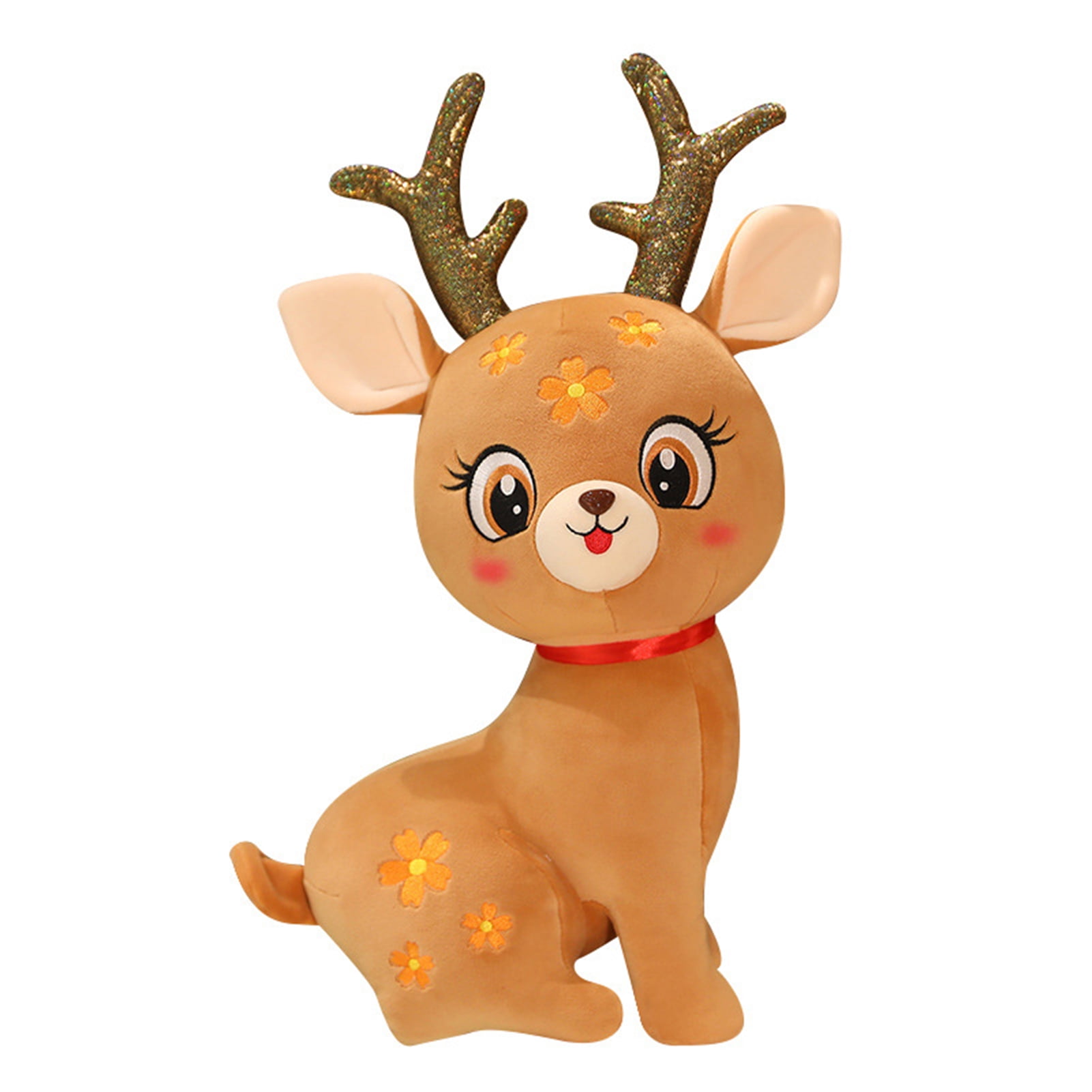 Bluethy Deer Plush Toy Soft Cute Animal Dolls Lovely Expression Down Cotton Filling Creative ...