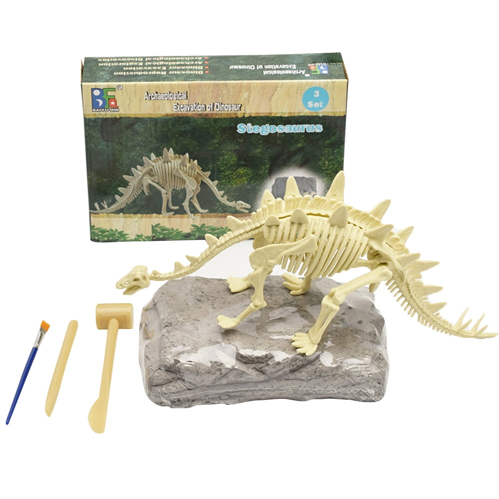 Bluethy Dinosaur Fossil Skeleton Excavation Dig up Kit DIY Assembly Educational Kids Toy ...