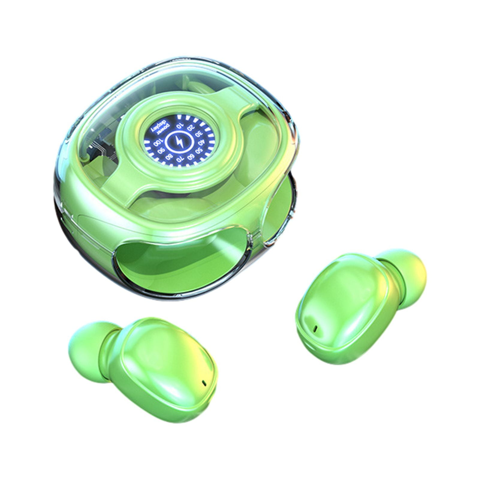 Bluethy M26 Wireless Headphones Transparent Bin Power Display In-ear ...