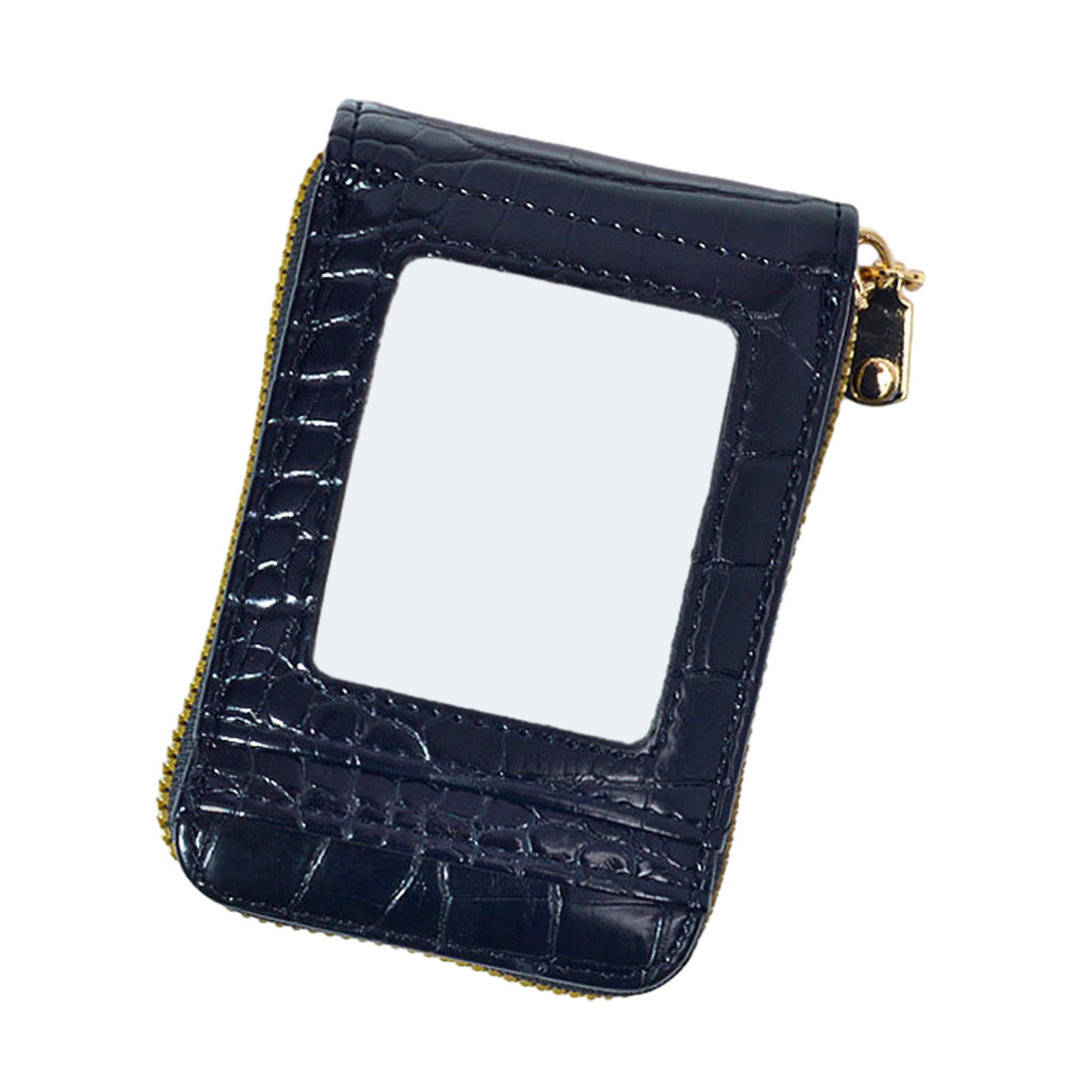 Bluethy Men Wallet Large Capacity Smooth Faux Leather Zipper Closure ...