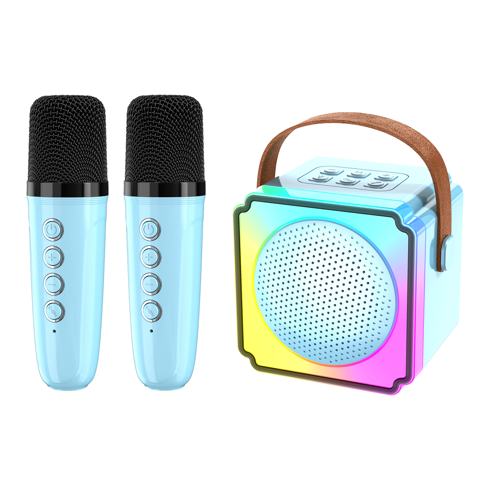 Bluethy Mini Karaoke Machine with Microphones RGB Lights Design ...
