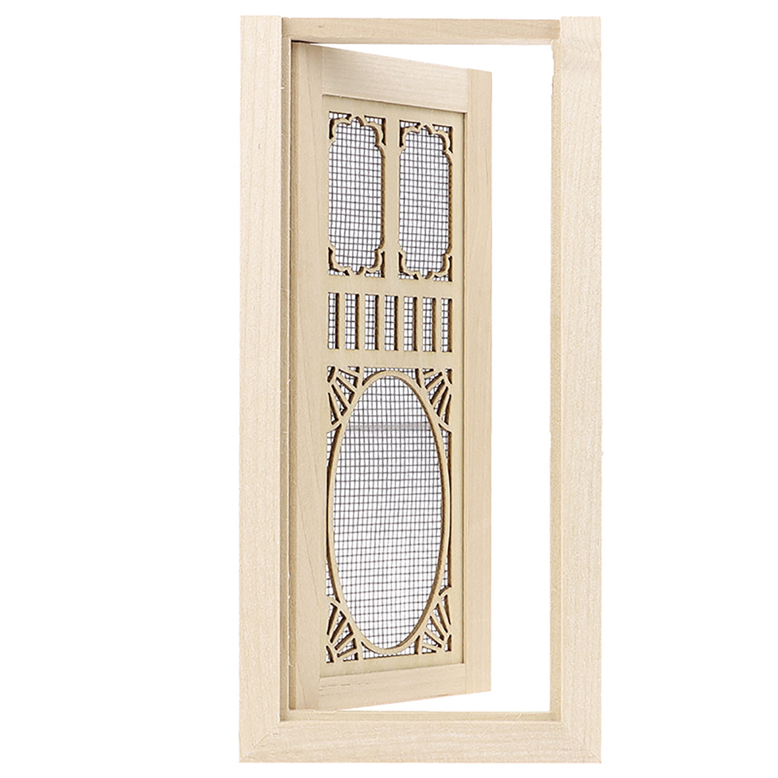 Bluethy Mini Wood Door Fine Workmanship Accessory 1/12 Scale Wood ...