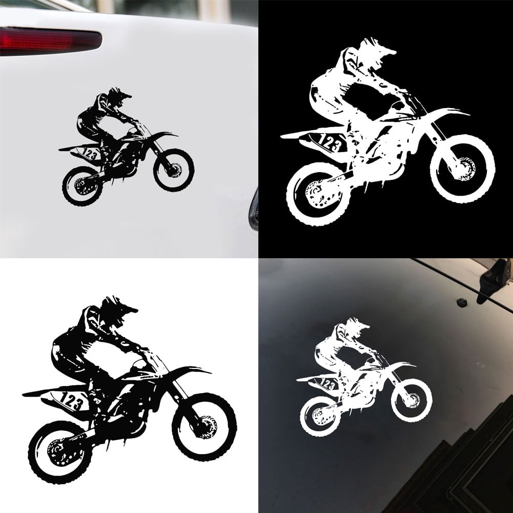 Bluethy Motocross Stunts Motorcycle Reflective Car Truck Vehicle Decals ...