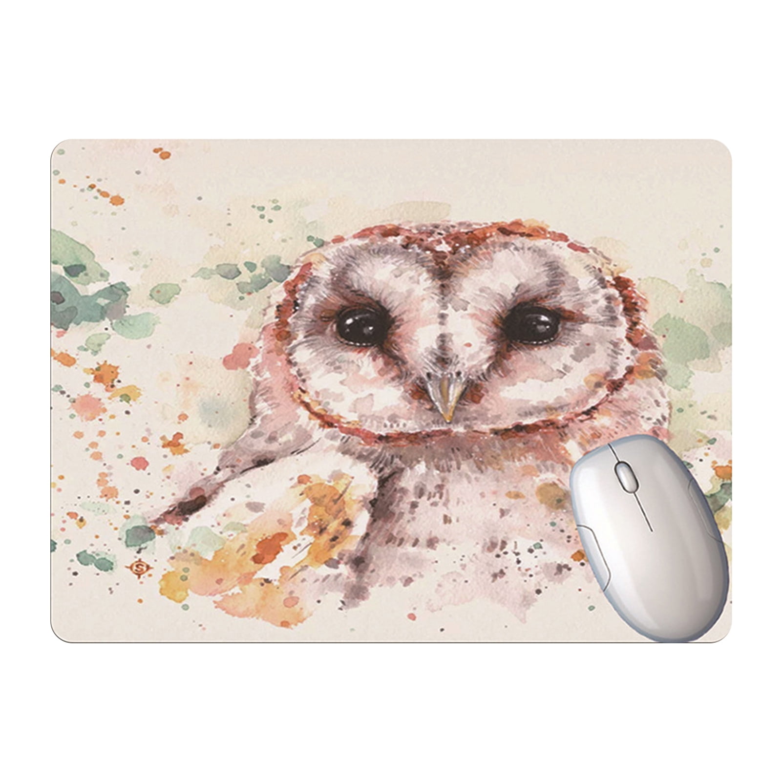 Bluethy Mouse Pad Soft Anti-slip Rubber Owl Watercolor Painting Desk ...