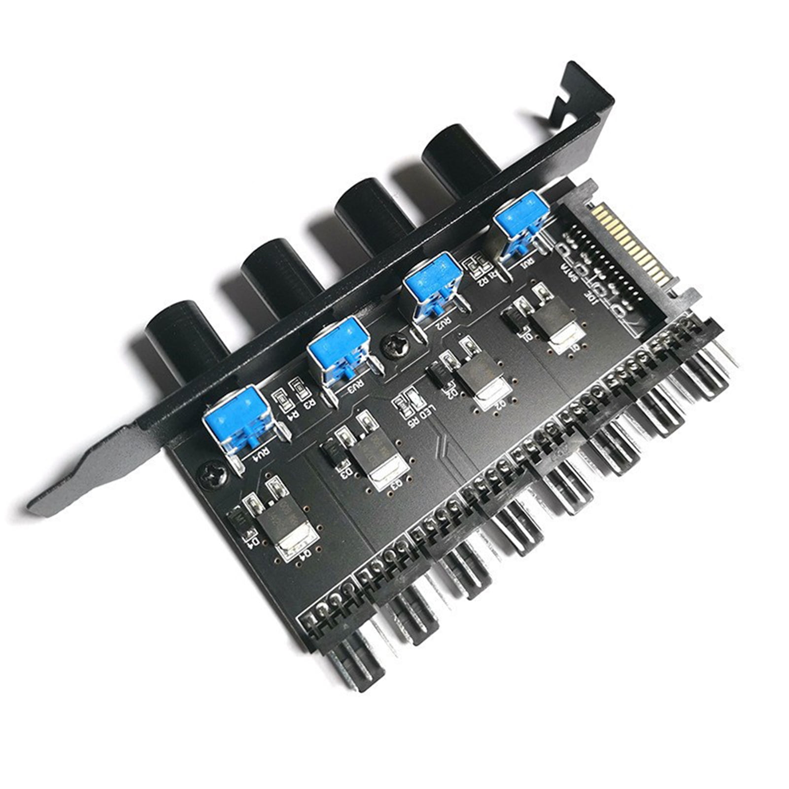 Bluethy PCI Chassis Fan Speed Controller Cooling Fan Temperature Regulating Governor for SATA ...