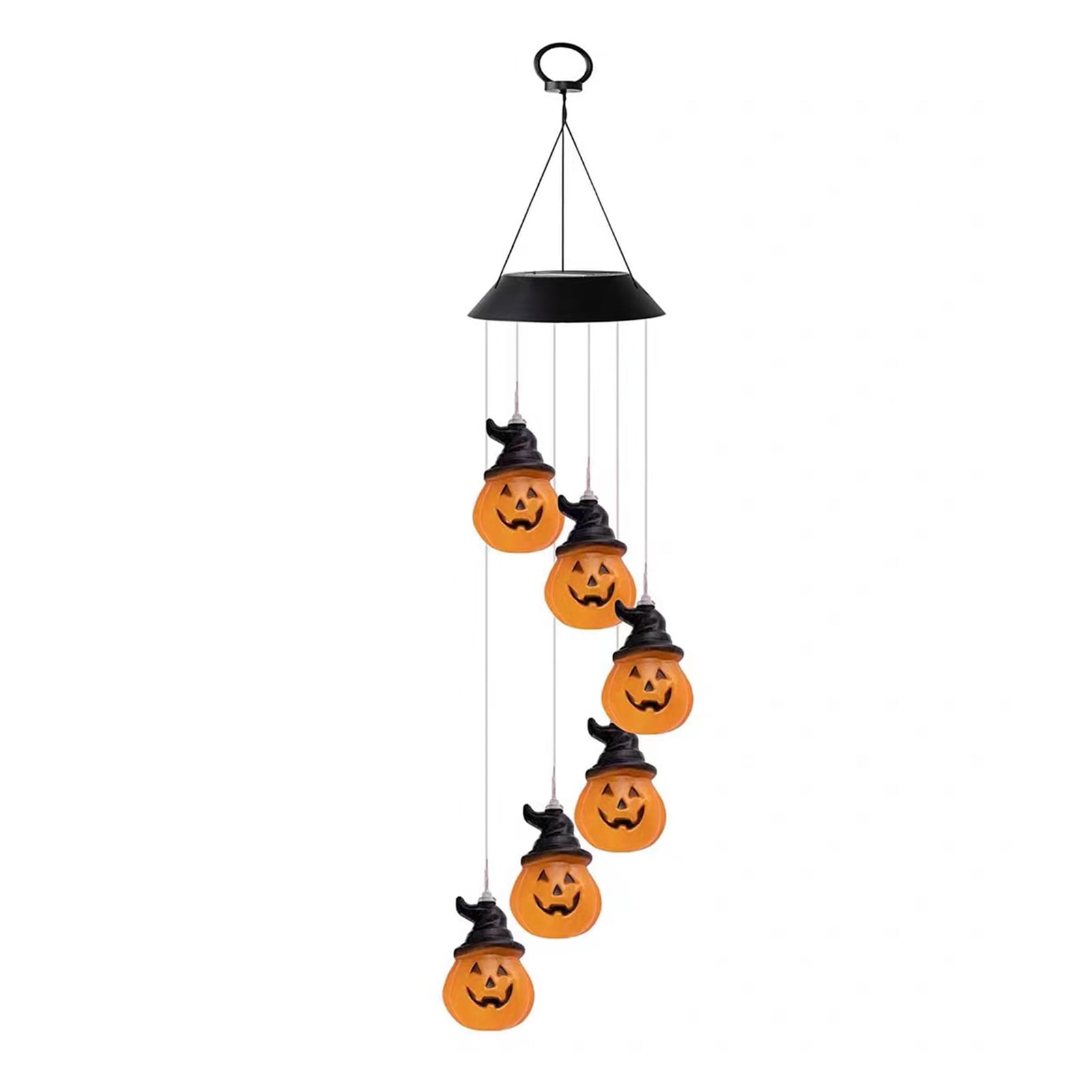 Bluethy Pumpkin Solar Wind Chimes for Outside Halloween Decorative ...