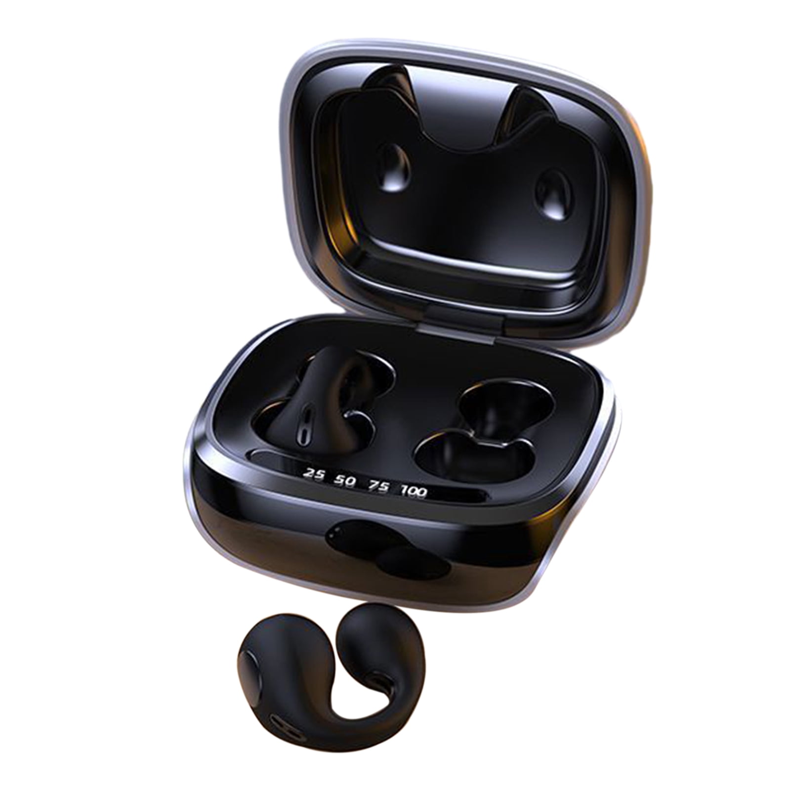 Bluethy Wireless Headphones Bone Conduction Ear Clip with LED Power ...