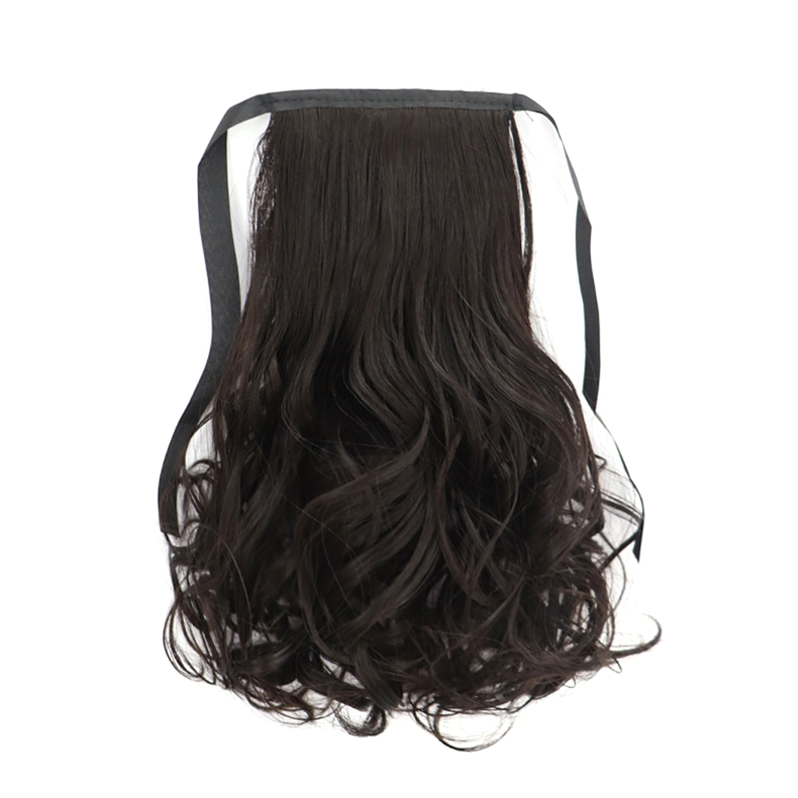 Bluethy Women Fluffy Long Curly Synthetic Fiber Ponytail Fake Wig ...