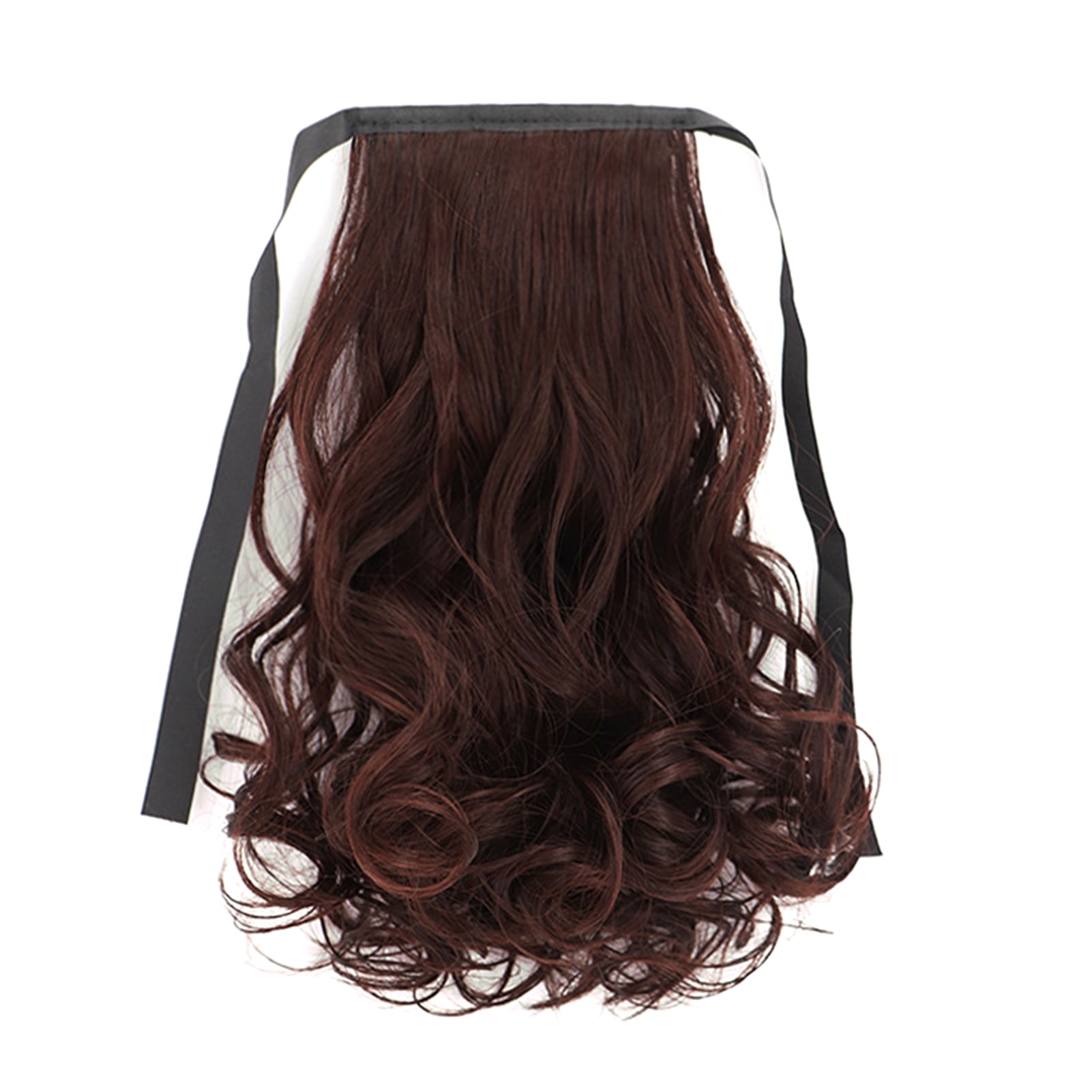 Bluethy Women Fluffy Long Curly Synthetic Fiber Ponytail Fake Wig ...