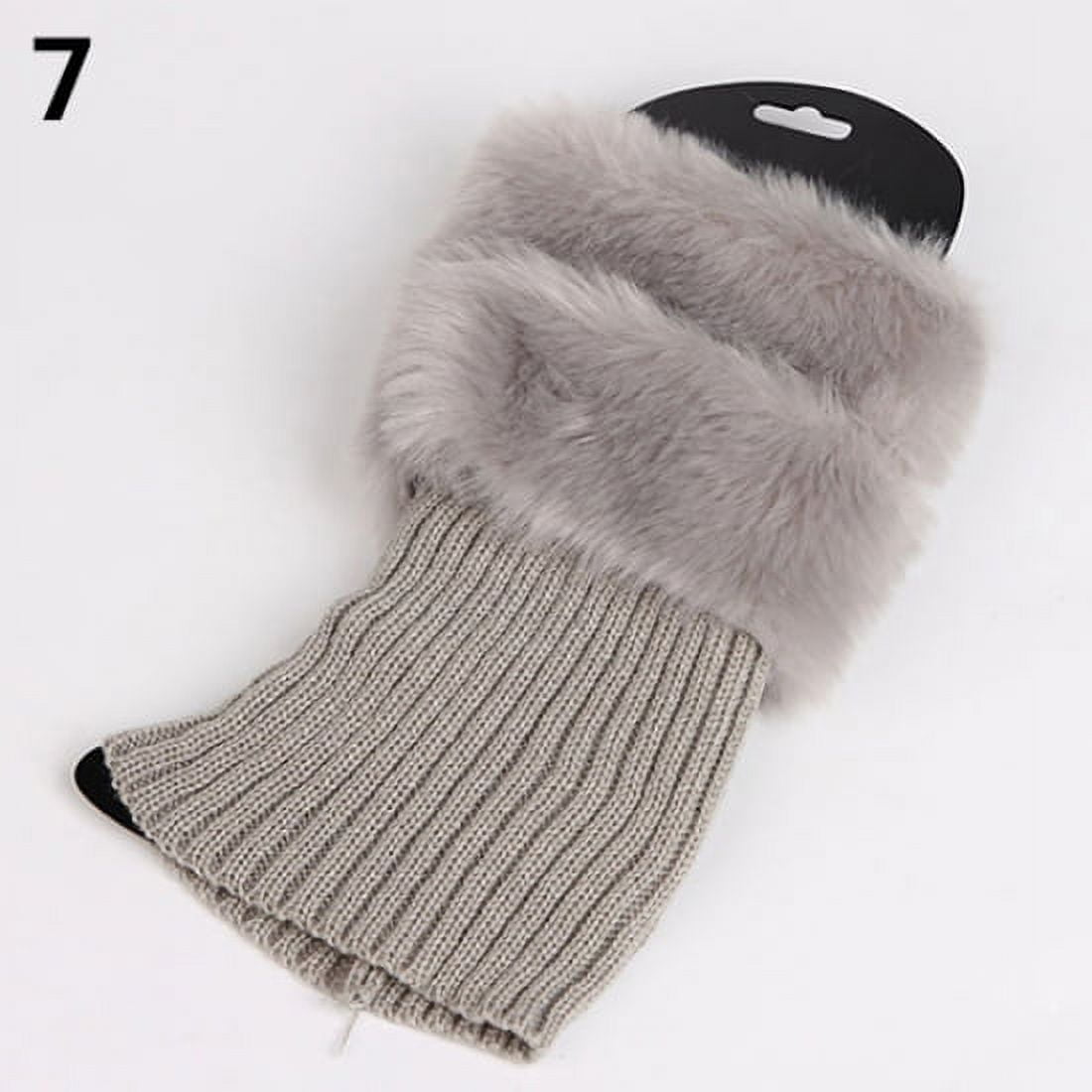 Bluethy Women's Autumn Winter Fashion Furry Ribbed Boot Cuffs Boot ...