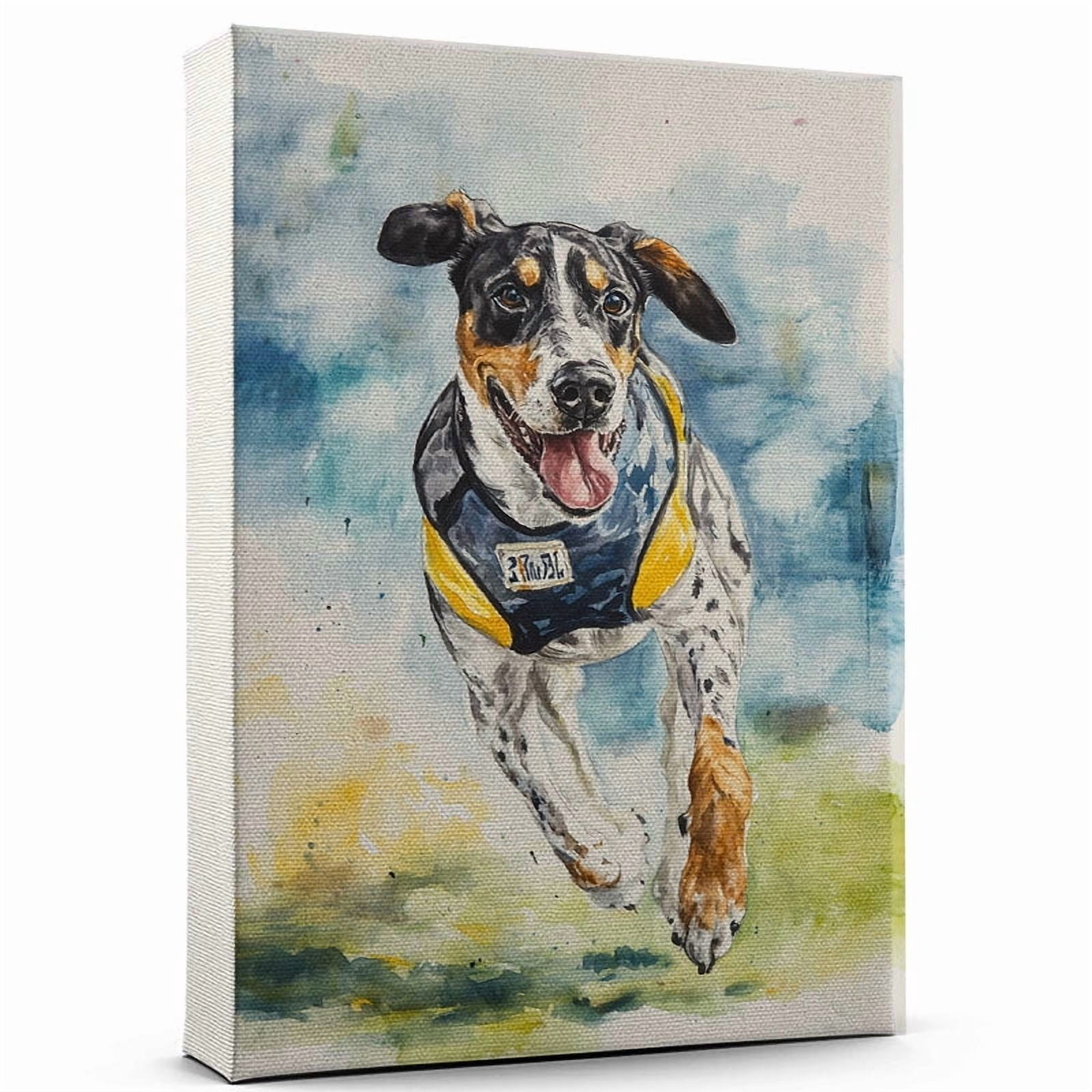 Bluetick Coonhound Dog Stretched Canvas Size 8x12 – Running Canvas ...