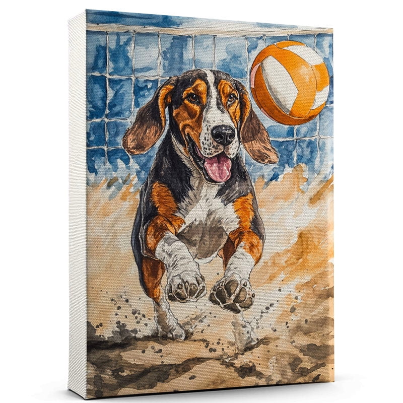 Bluetick Coonhound Dog Stretched Canvas Size 8x12 Volleyball Canvas ...