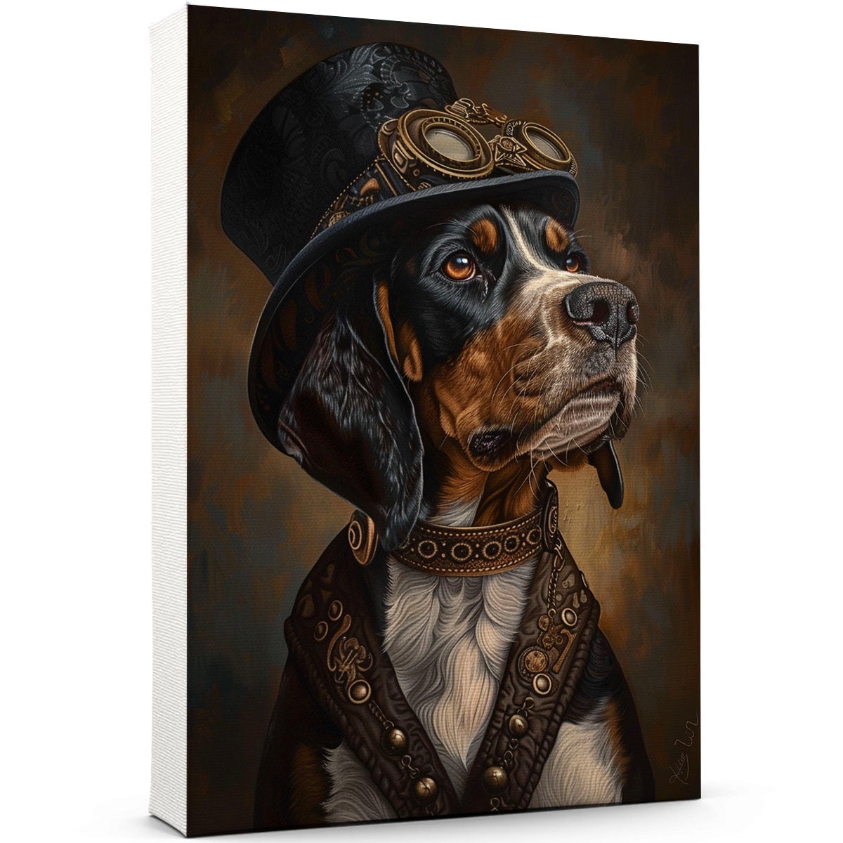 Bluetick Coonhound Dog Wall Art, Dog Art, Dog Wall Decor, Framed Canvas ...