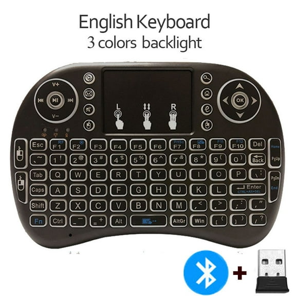 2.4G Mini Wireless Keyboard 3 Color Backlit I8 English Russian Air Mouse Touchpad Remote Control ...