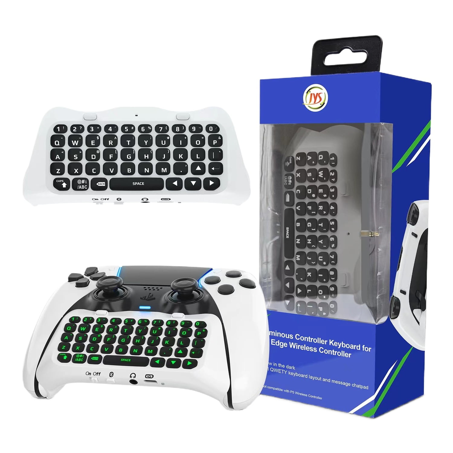 Bluetooth 3.0 Wireless Keyboard With Green Backlight for PS5 Controller ...