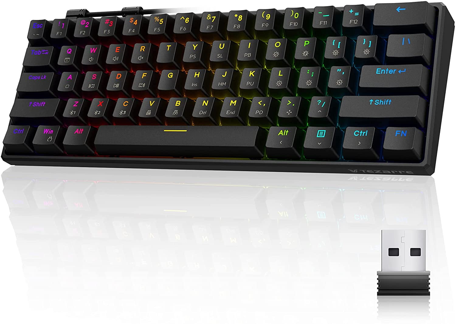 Bluetooth 4G USB Mechanical Gaming Keyboard RGB Hotswappable PBT ...