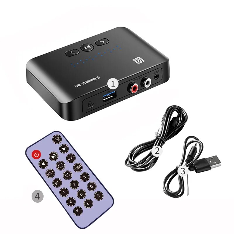 Bluetooth 5.0 Audio Receiver AptX HD RCA 3.5mm Jack Aux NFC Wireless ...