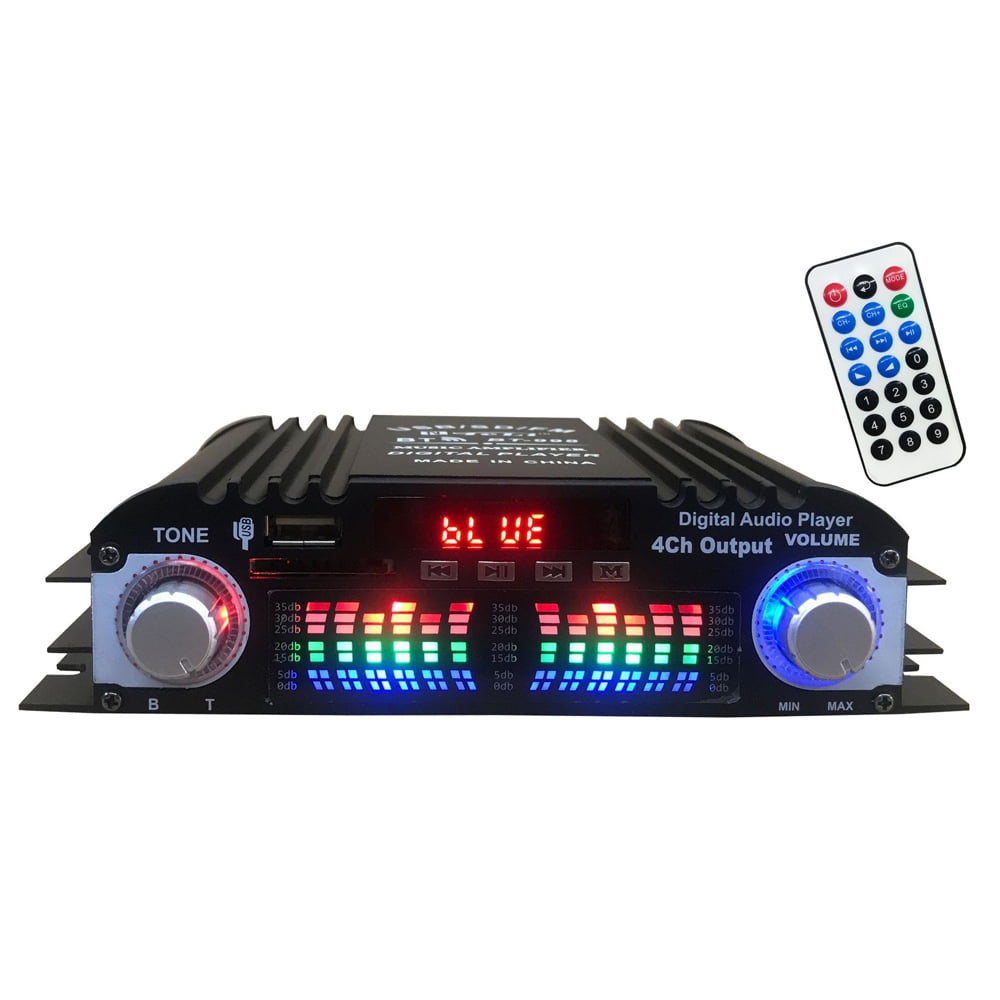Bluetooth 5.0 Car Audio Power Amplifier: 4-Channel Stereo Receiver ...