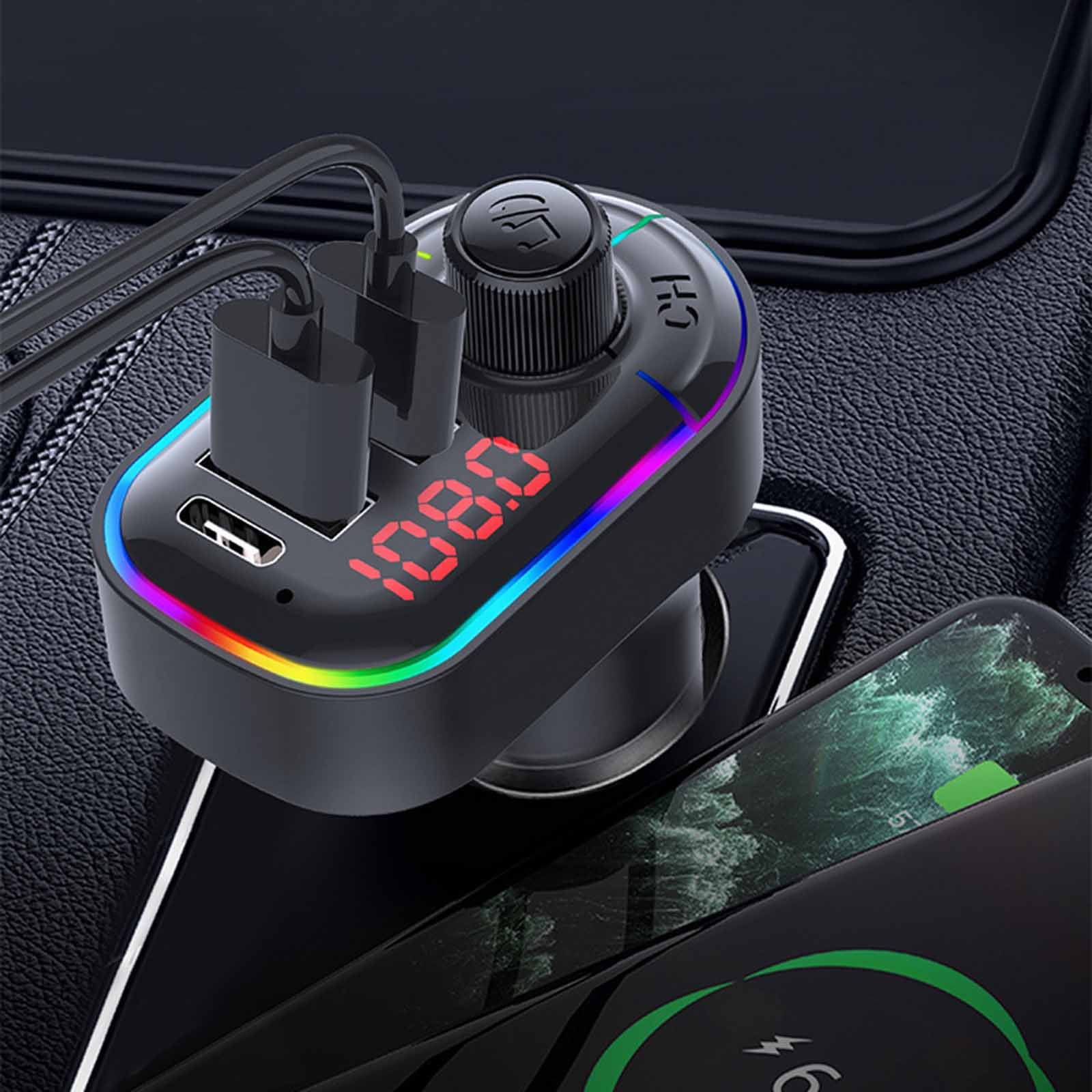 Bluetooth 5.0 FM Transmitter For Car,Bluetooth Car Adapter With USB ...
