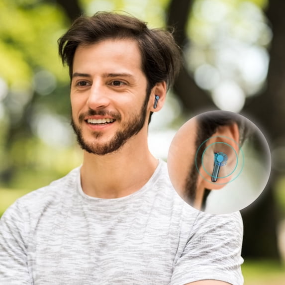 Bluetooth 5.0 Headset - Wireless Earbuds with LED Display, IPX5 ...