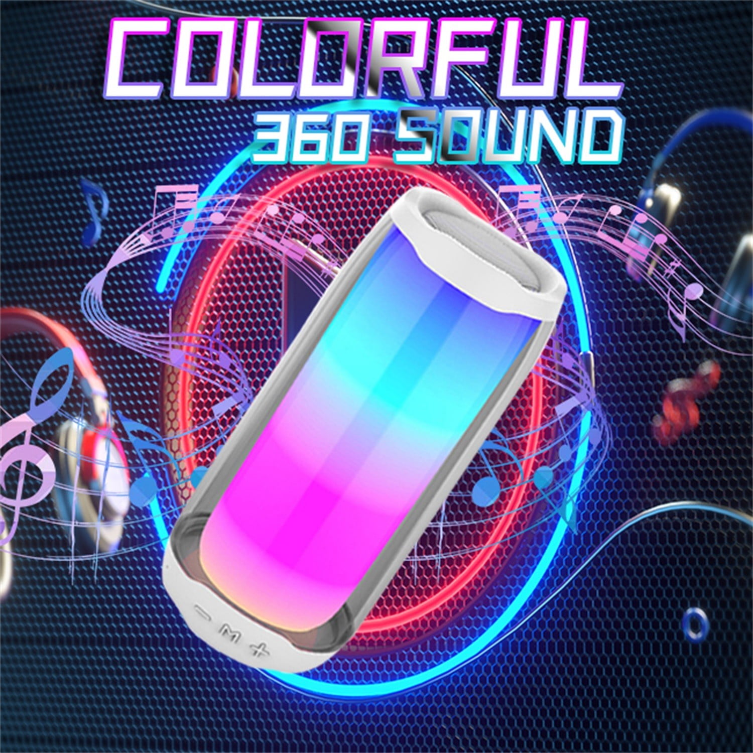 Bluetooth 5.0 Luminous Speaker 360° Sound Dazzling Lights Desktop Card ... Bluetooth 5.0 Luminous Speaker 360° Sound Dazzling Lights Desktop Card ...