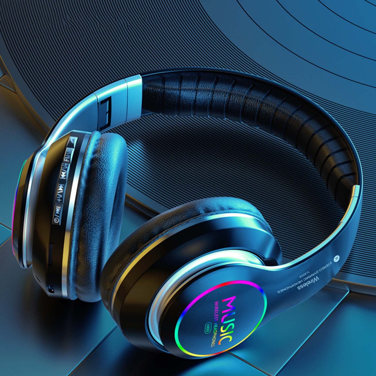 Bluetooth 5.0 Stereo Headphones, Foldable Over-Ear Design, Soft ...