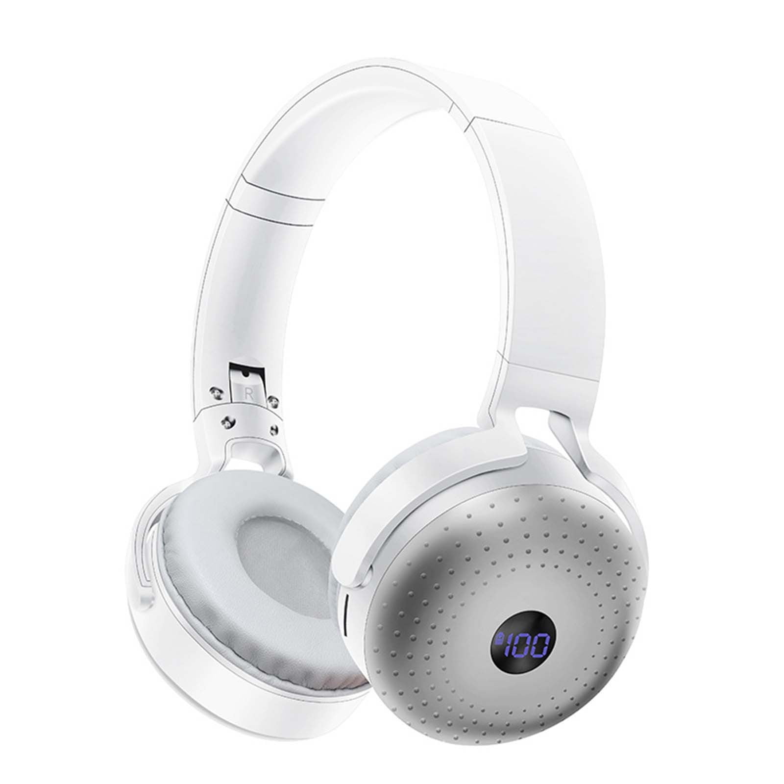 Bluetooth 5.0 Subwoofer Head-Mounted Foldable Headphones Built-in Mic ...