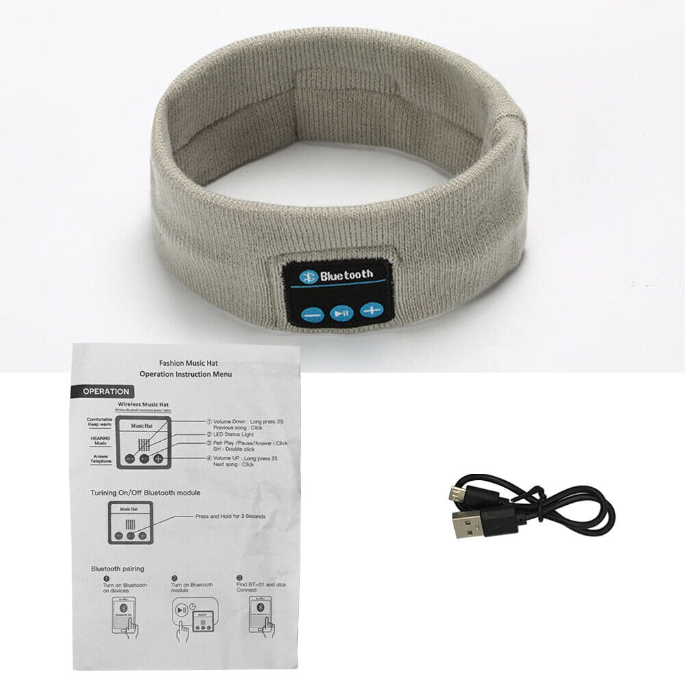 Bluetooth 5.0 Wireless Headband Sports Mic Stereo Running Sleep Music ...