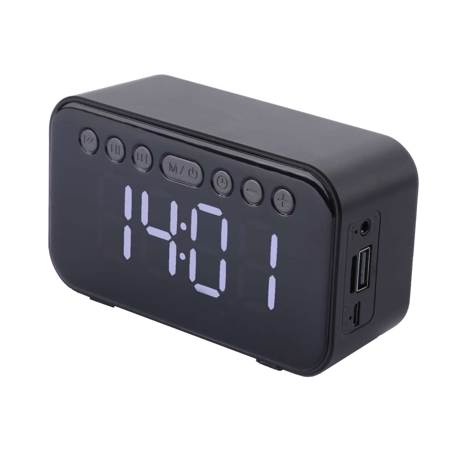 Bluetooth 5.0 Wireless Speaker LED Screen Display Dual Alarm Clock ...