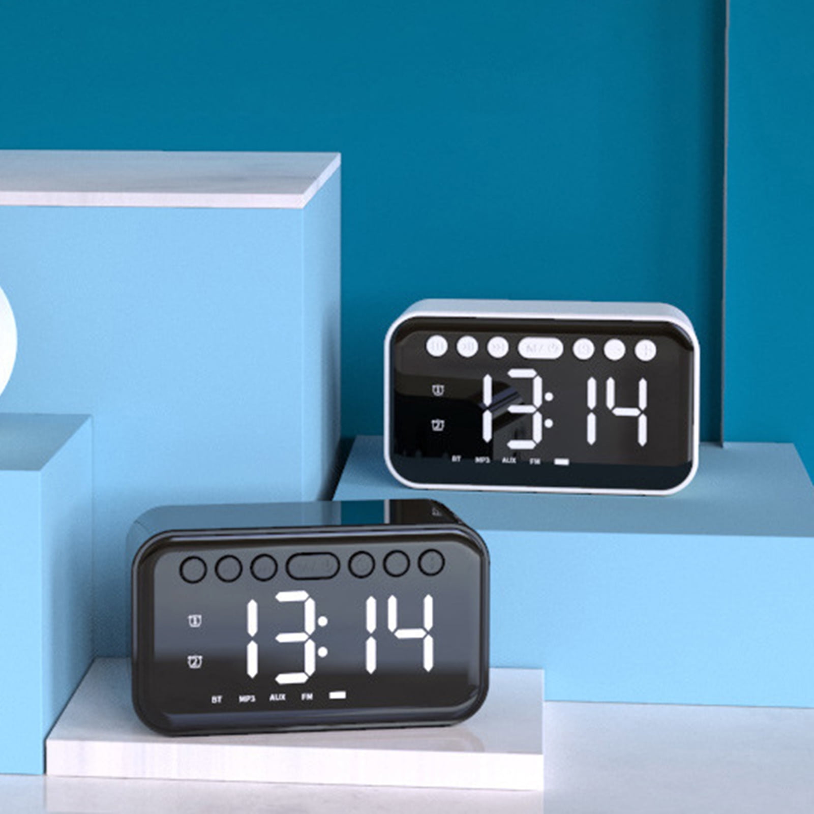 Bluetooth 5 0 Wireless Speaker LED Screen Display Dual Alarm Clock ...