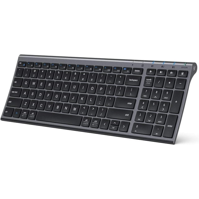 Bluetooth 5.1 Keyboard with Number Pad, Ergonomic Wireless Keyboard for ...