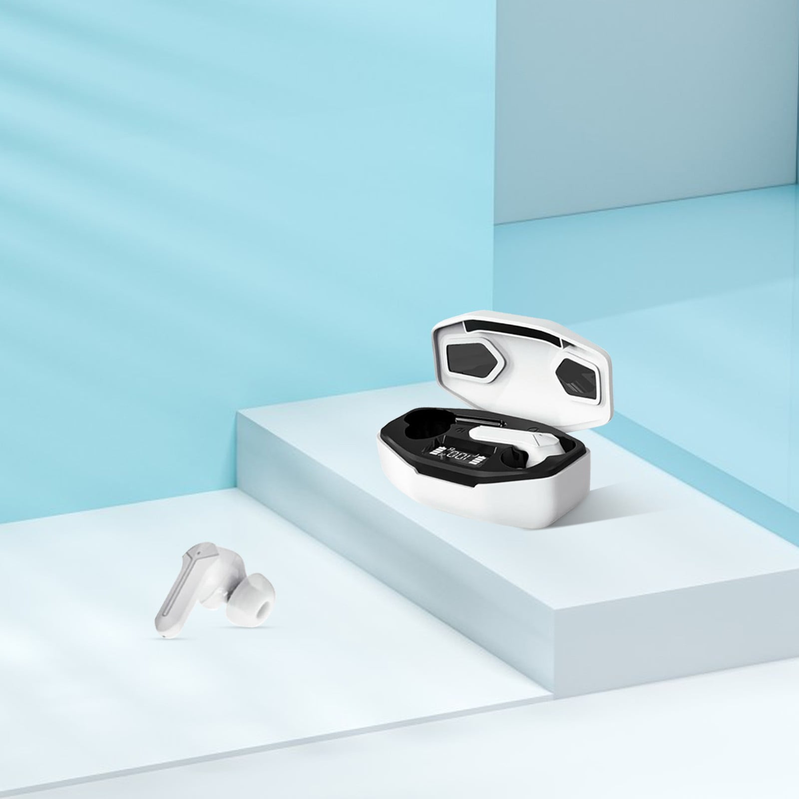 Bluetooth 5.1 Wireless Earbuds with LED Battery Display and Noise ...