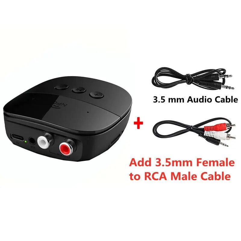 Bluetooth 5.2 Audio Receiver NFC U Disk TF Card 2 RCA 3.5mm AUX Jack Stereo Music Wireless ...