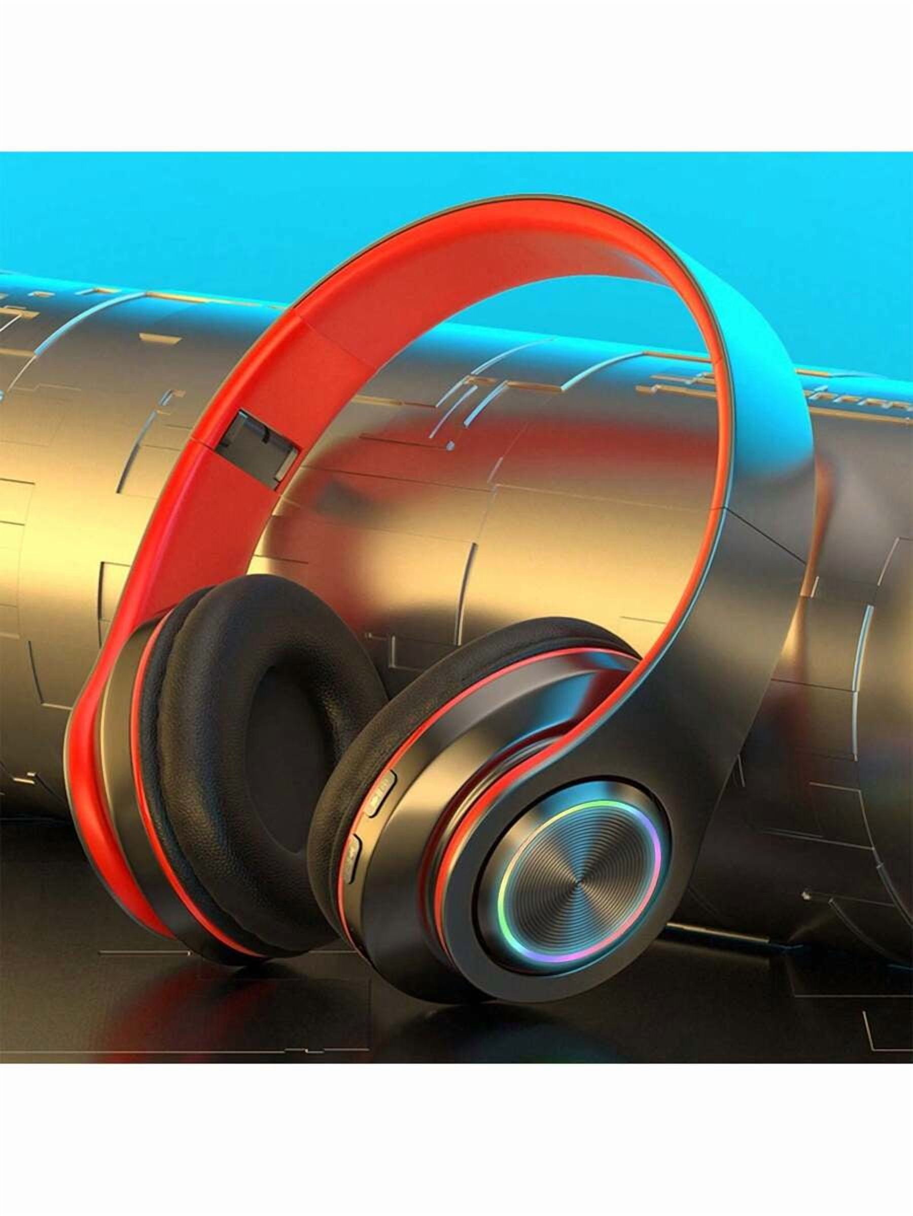 Bluetooth 5.2 Wireless Headphones With Mic, LED Gaming Wireless Headset ...