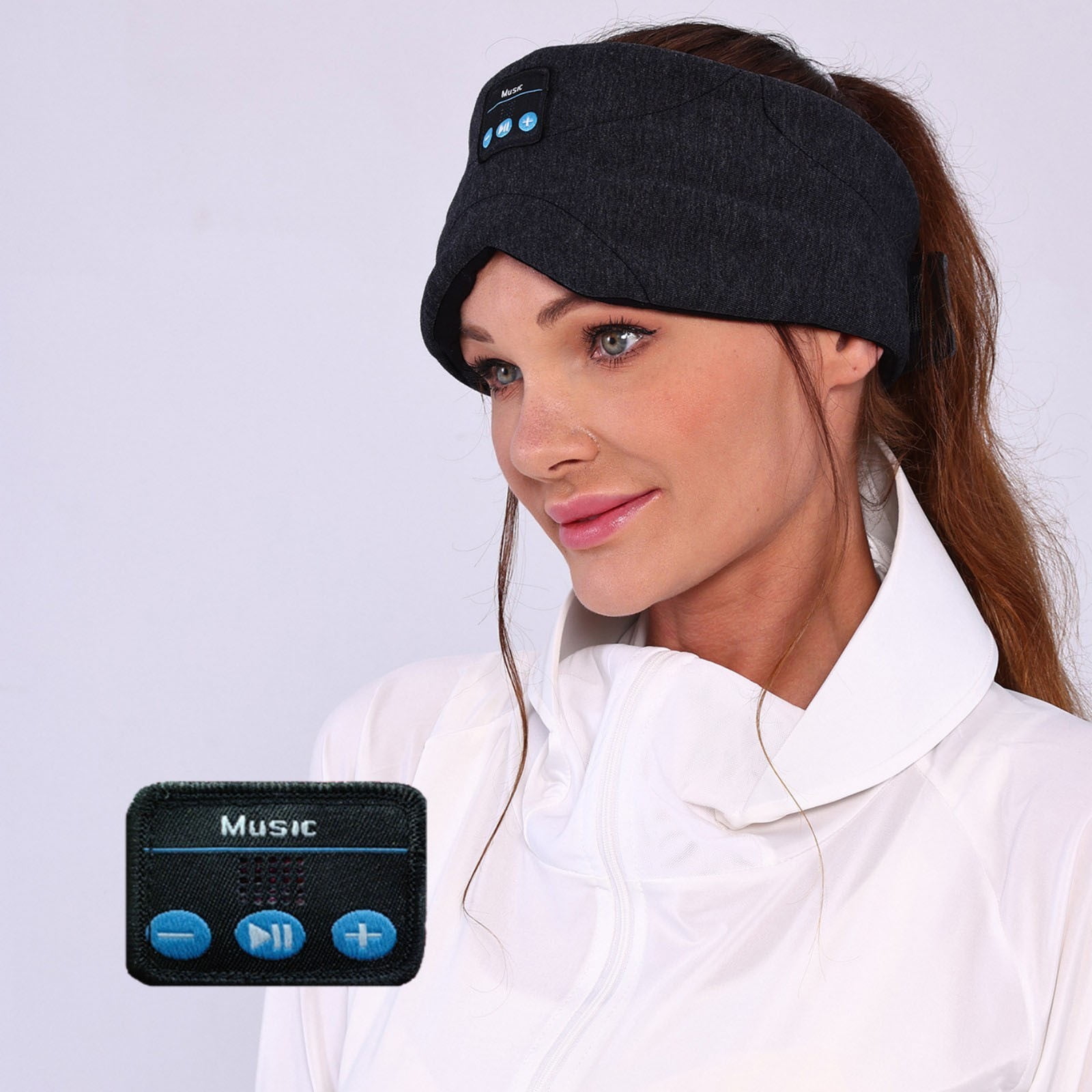 Bluetooth 5.2 Wireless Sleep Mask with Built-in Speakers, Music ...