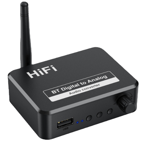 Bluetooth 5.3 Audio Receiver Digital to Analog Converter 3.5mm AUX L/R ...