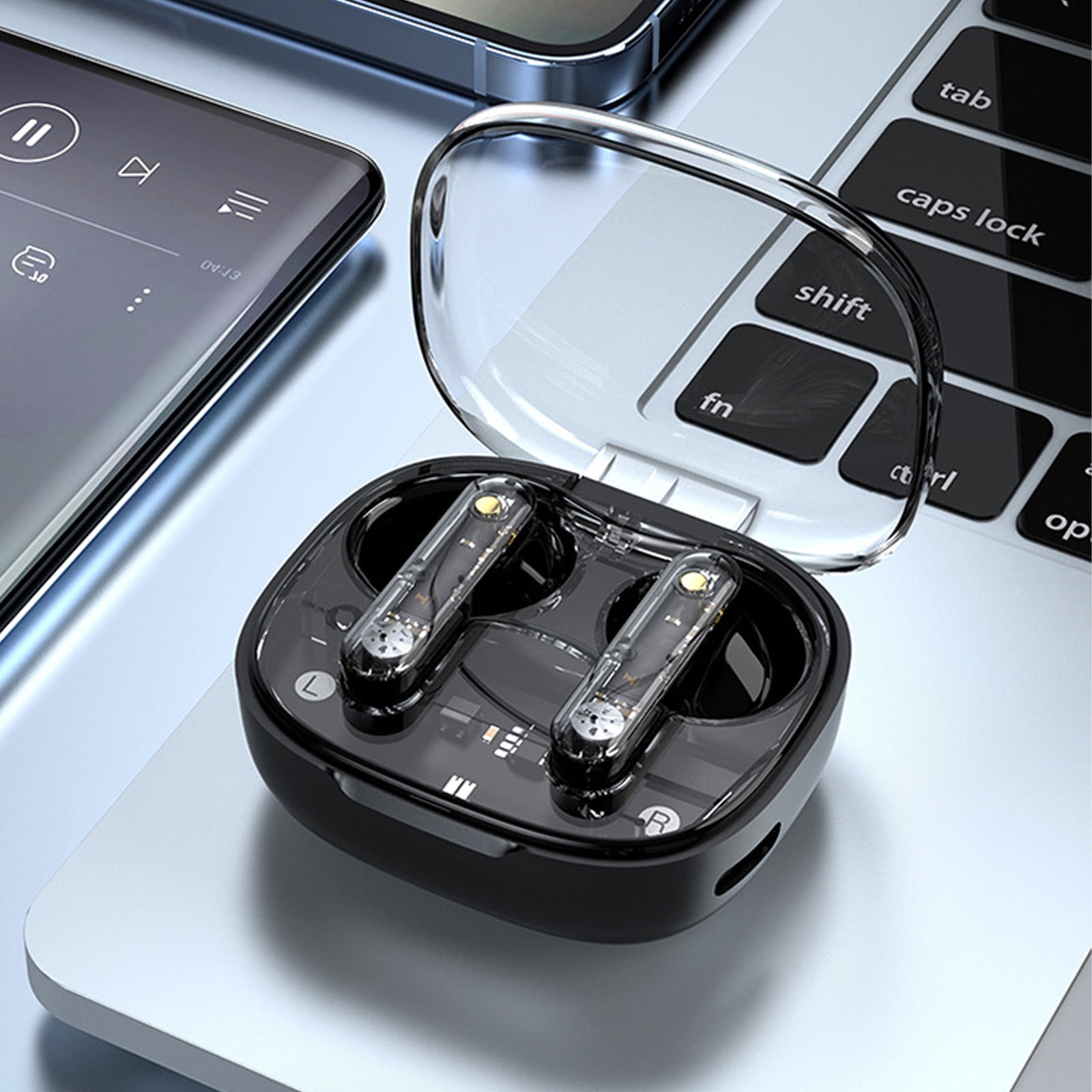 Bluetooth 5.3 Earphones IPX5 Wireless Earbuds with Wireless Charging ...