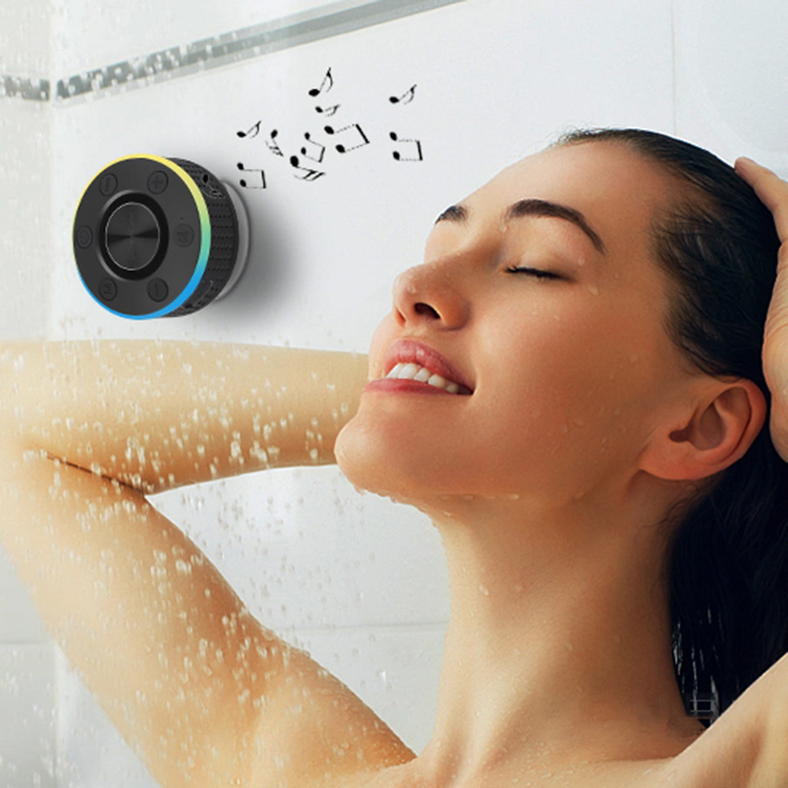 Bluetooth 5.3 Suction Cup Adsorption RGB Light Effect HIFI High Sound Quality Waterproofs And ...