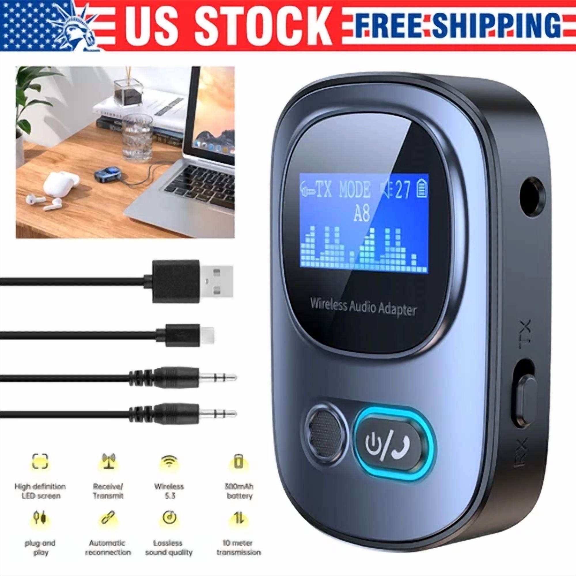 Bluetooth 5.3 Transmitter Receiver Wireless Adapter For Home Car Stereo ...