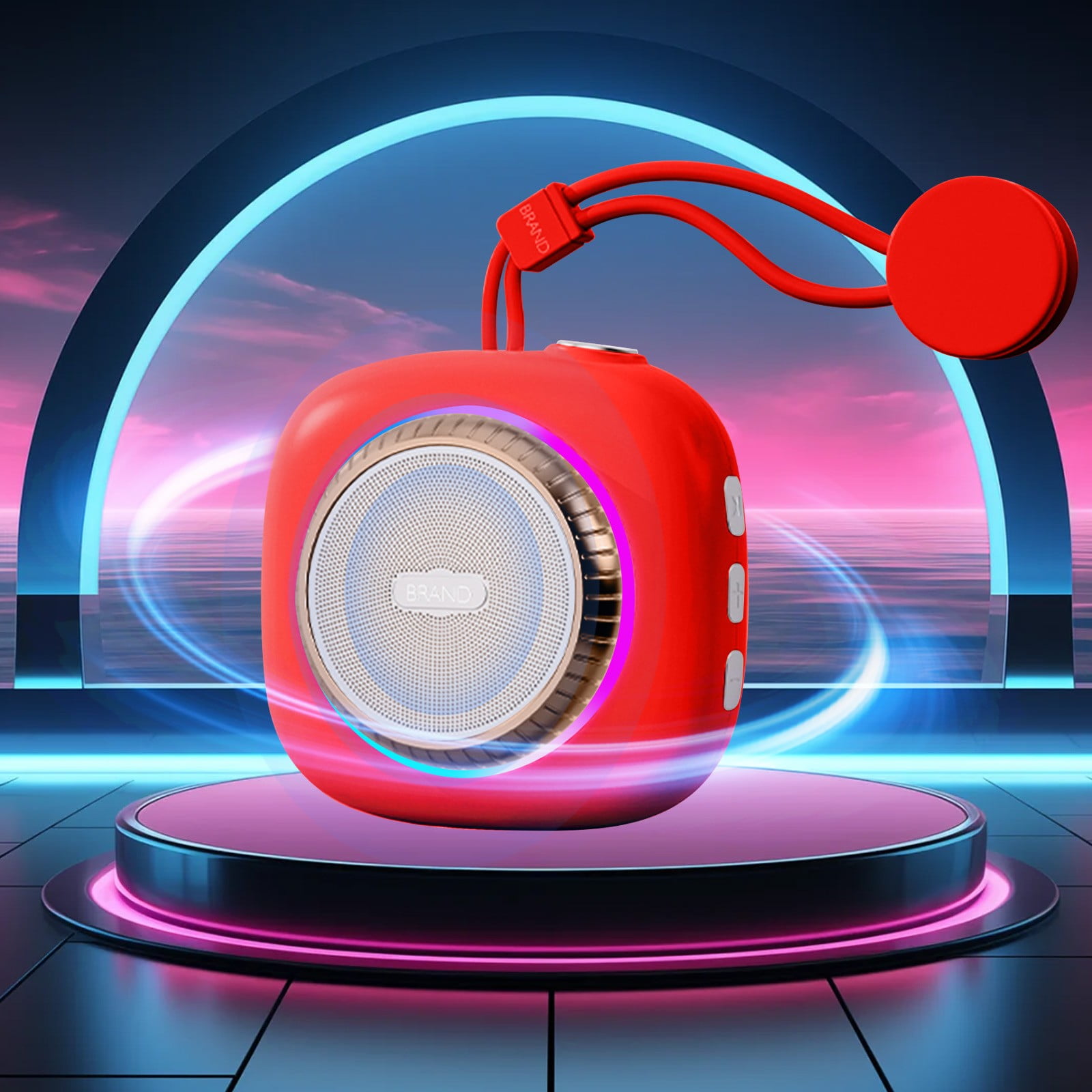 Bluetooth 5.3 Wireless Audio Mini Retro Camera Design LED Ambient Light ...